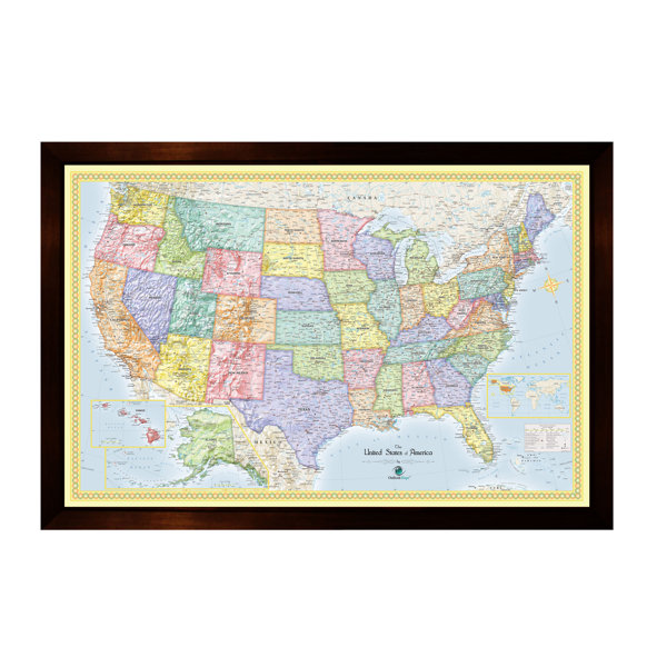 Home Magnetics Framed Magnetic Travel USA Map & Reviews | Wayfair