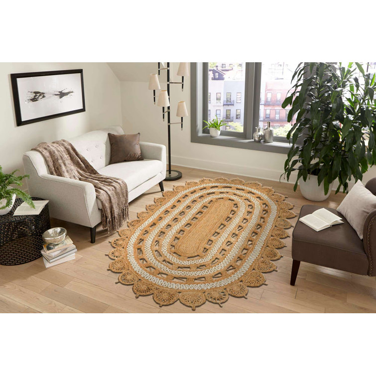 Langley Street Jarne Jute/Sisal Brown/White Rug | Wayfair