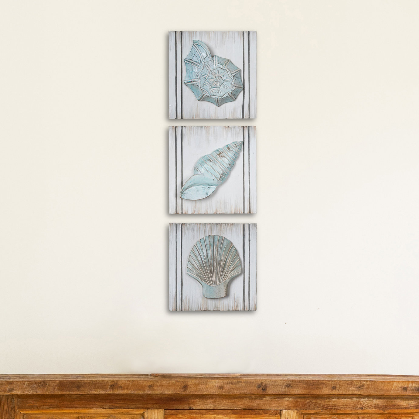Rosecliff Heights 3 Piece Shell Plaque Wood Wall Décor Set & Reviews ...