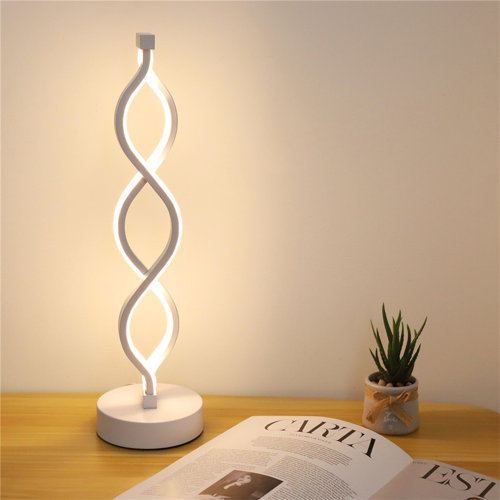 Metro Lane Timmothy 44cm White Table Lamp with USB & Reviews | Wayfair ...