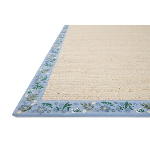 Rifle Paper Co. x Loloi Costa COS-01 Beige/Periwinkle Rug | Wayfair