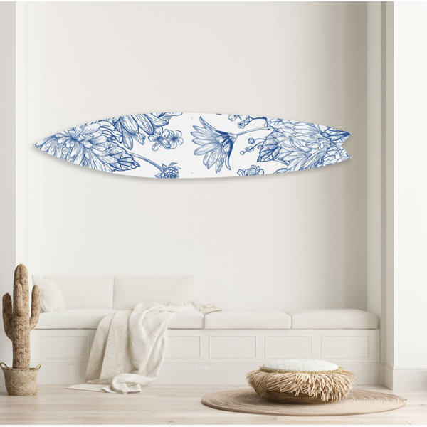 UniQstiQ Floral Acrylic Surfboard Wall Art | Wayfair
