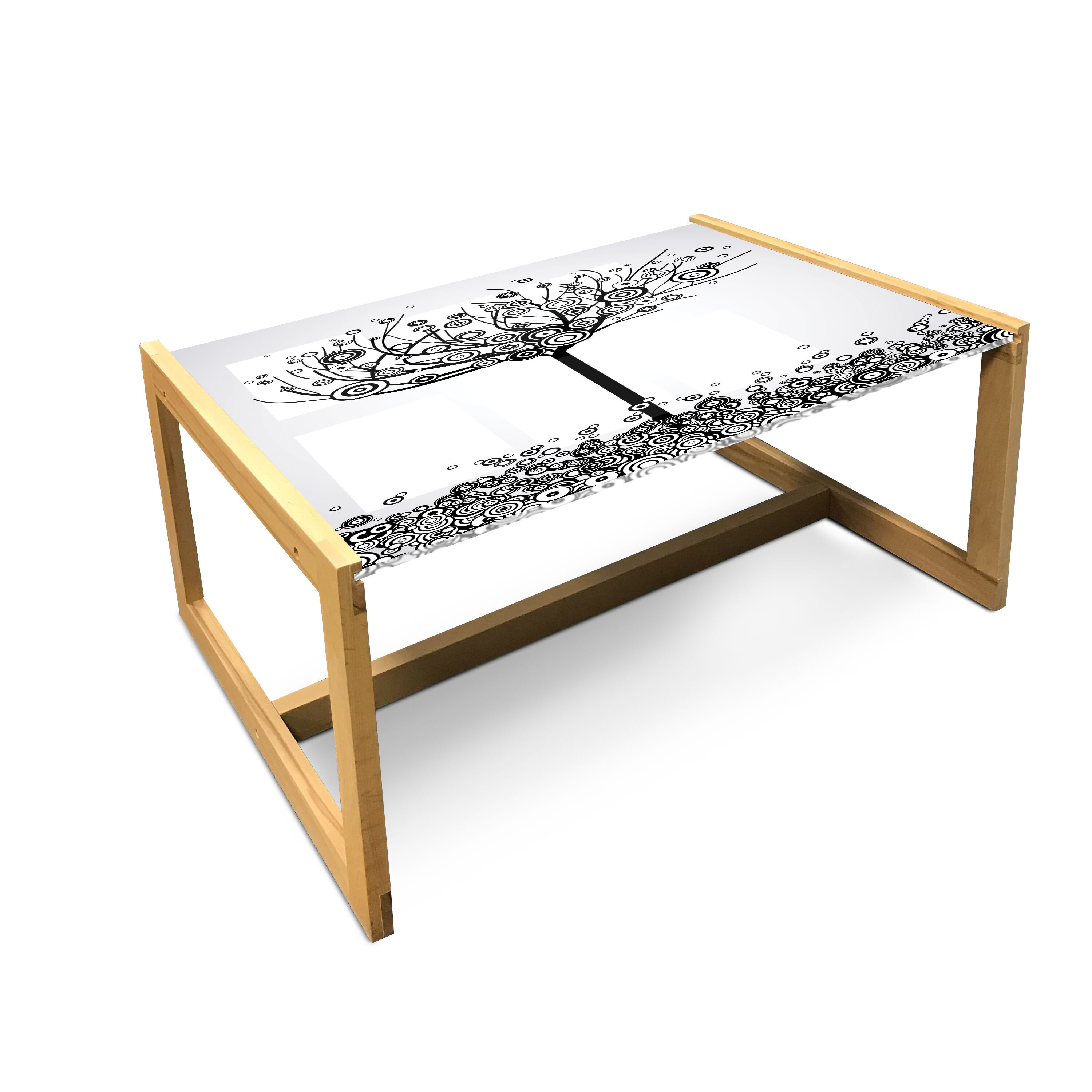 East Urban Home Tree Of Life Coffee Table, Abstract Image Circle Leaves ...