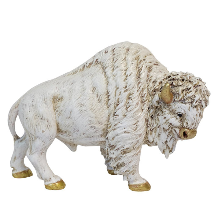 Gracie Oaks Minie North American Bison Buffalo Standing Figurine | Wayfair