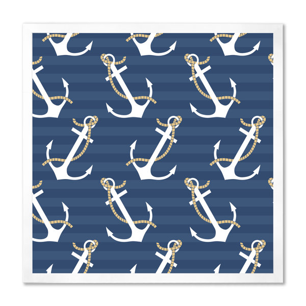 Breakwater Bay Anchors Pattern Anchors Pattern - Painting on Canvas ...