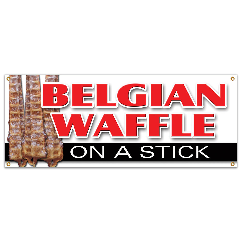SignMission Belgian Waffle on a Stick Banner Sign | Wayfair