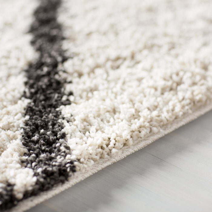 George Oliver Finkle Flatweave Performance Ivory/Charcoal Rug & Reviews ...