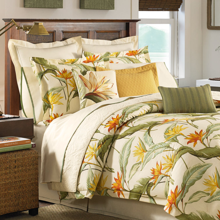 Tommy Bahama Home Birds Of Paradise Beige/Green 100% Cotton 200 TC ...