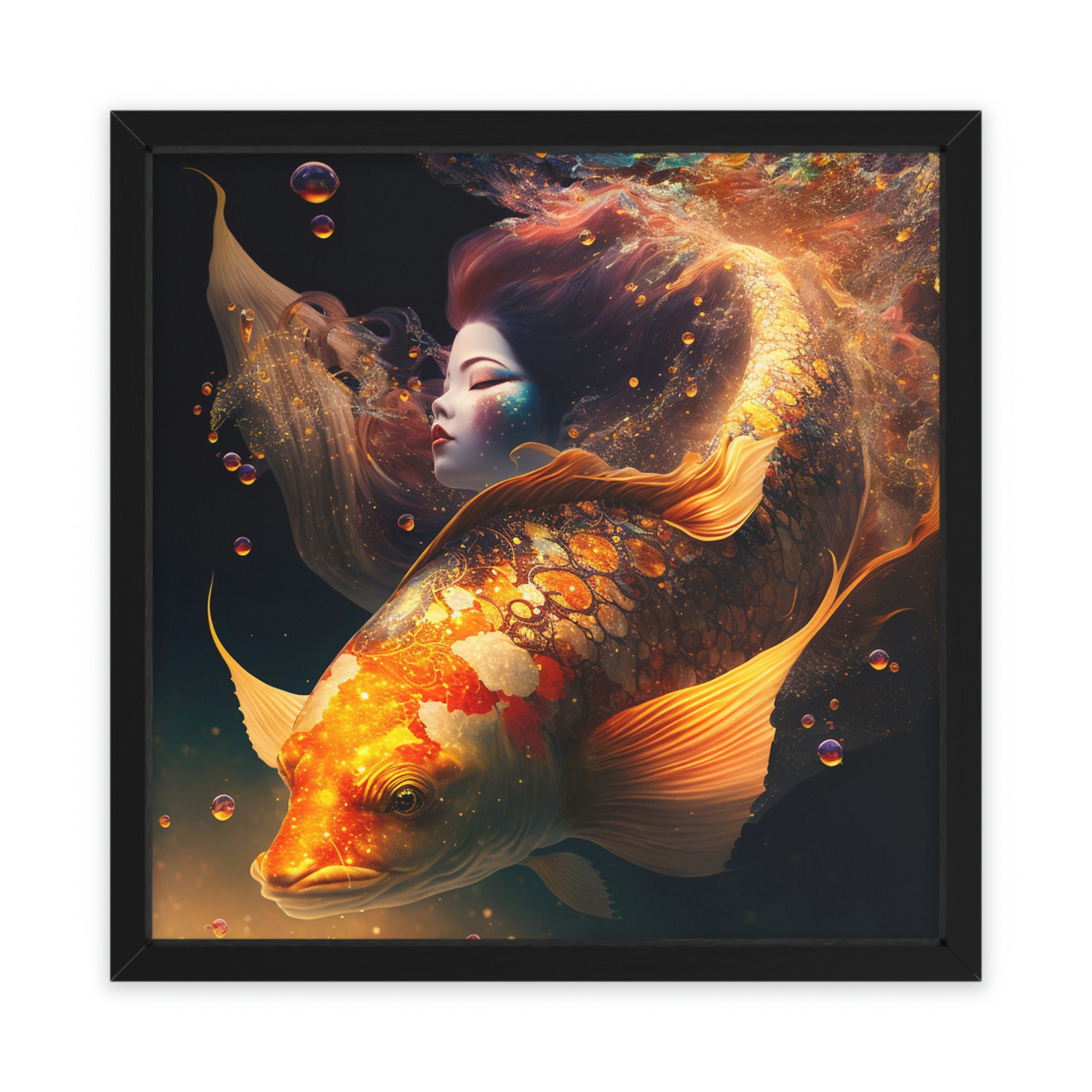 Dovecove Fish And Girl - Picture Frame Illustration | Wayfair