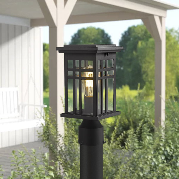 Red Barrel Studio® Outdoor Post Light Clear Glass Shade Pole Lantern ...