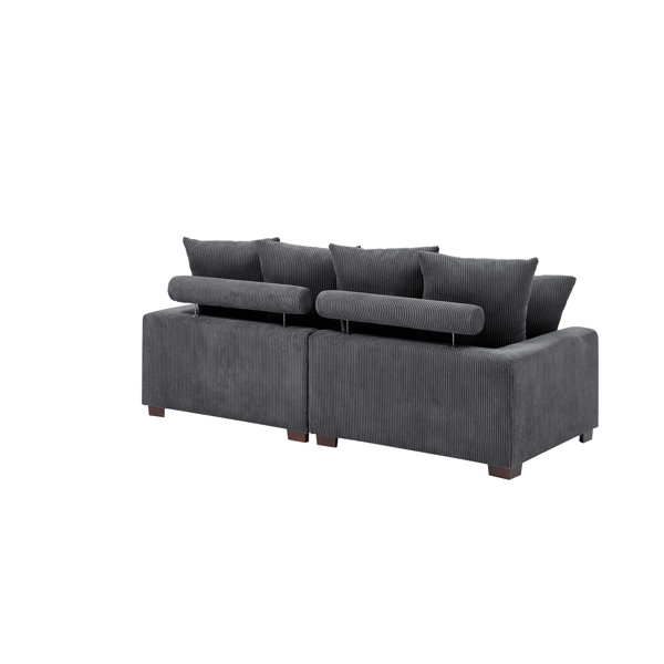 Wade Logan® Arzelia 3 - Piece Upholstered Sectional & Reviews | Wayfair