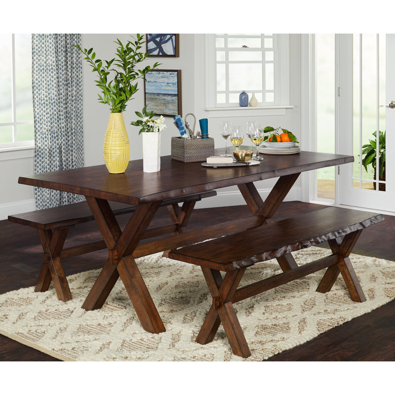 Millwood Pines Tiggs 3 Piece Solid Wood Dining Set & Reviews | Wayfair