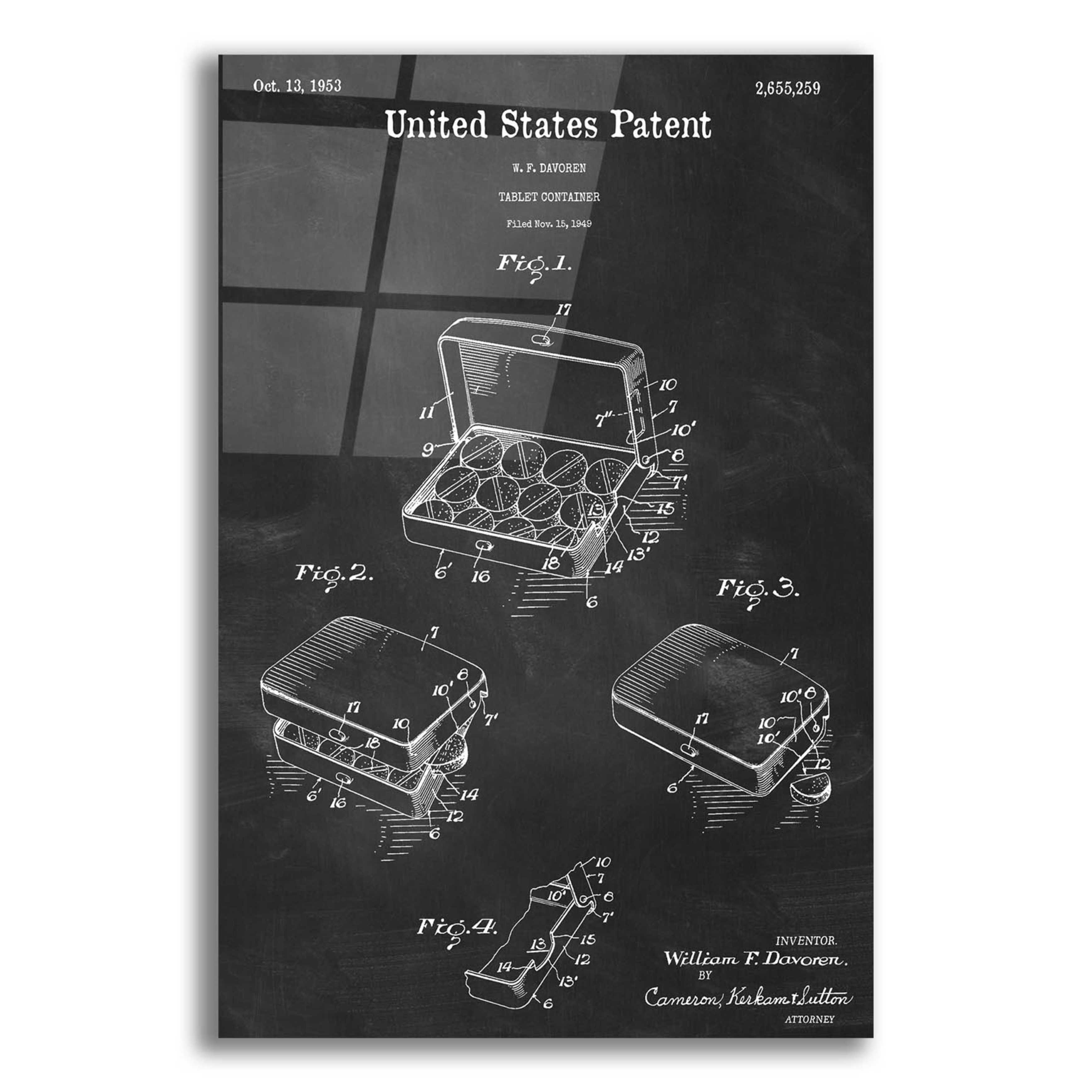 17 Stories Pharmacy Tablet Container Blueprint Patent Chalkboard ...