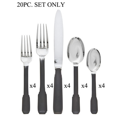 Ricci Argentieri Art Deco 20 - Piece Stainless Steel Flatware Set ...