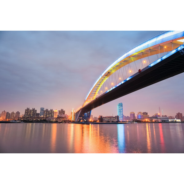 Ebern Designs Shanghai Lupu Bridge - Wrapped Canvas Photograph | Wayfair