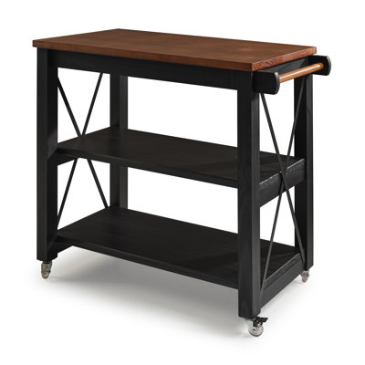George Oliver Gunas Solid Wood Kitchen Cart | Wayfair