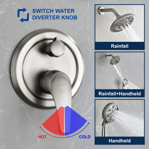 SHAMANDA Shower Faucet with Rough-in Valve & Reviews | Wayfair