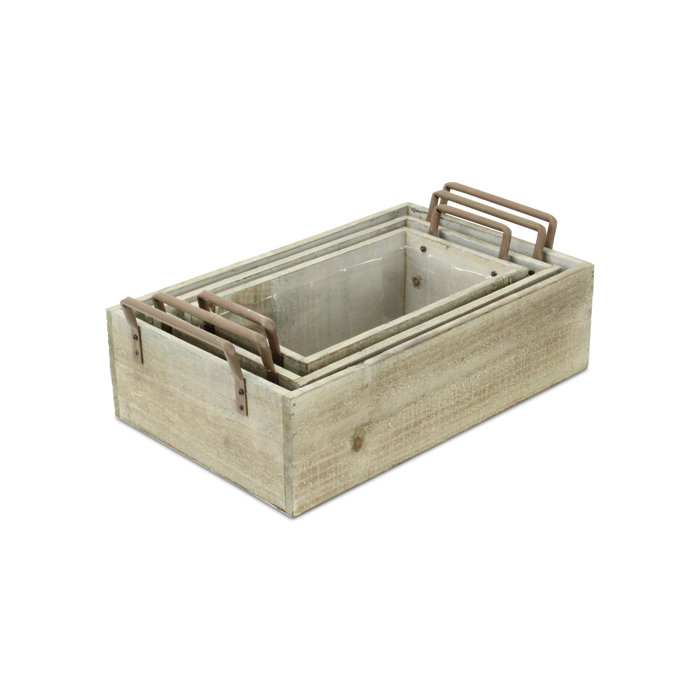 Millwood Pines 3 Piece Wooden Crate Set & Reviews | Wayfair