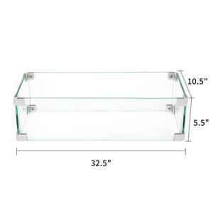 COSIEST Glass Rectangle Fire Pit Flame Guard | Wayfair