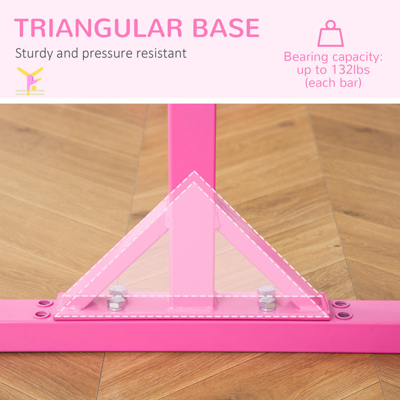 Qaba Junior Gymnastic Training Parallel Bars with Double-Locking System ...