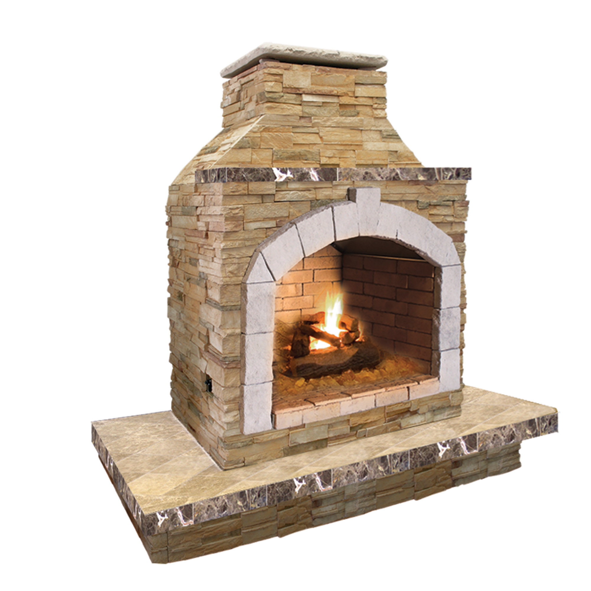 Cal Flame 78'' H Propane Outdoor Fireplace | Wayfair