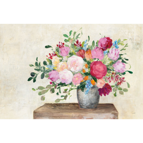 House of Hampton® Farmhouse Bouquet Crop On Canvas by Julia Purinton ...