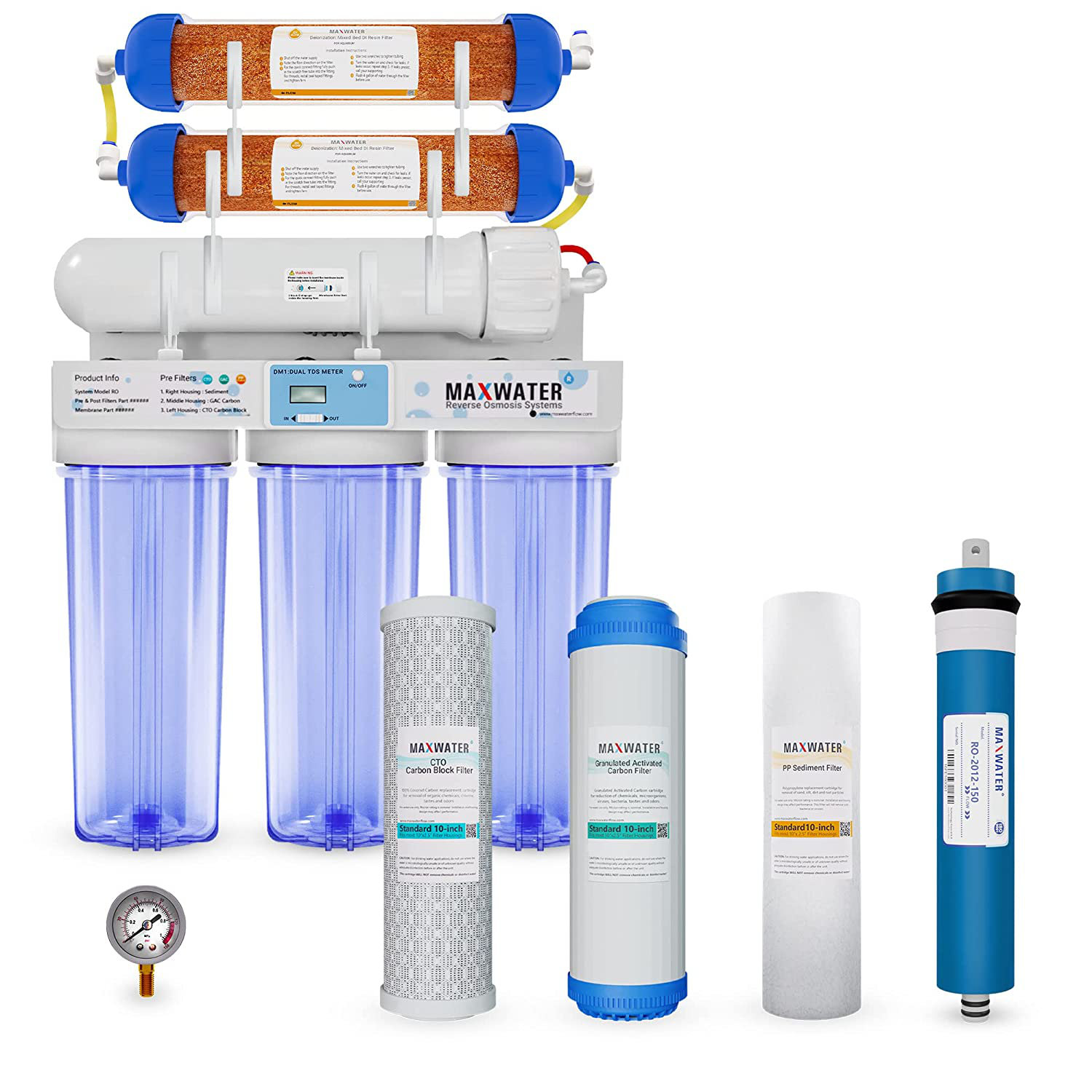 Max Water Water Purification System for Aquarium 6 Stage 150 GPD(Gallon ...