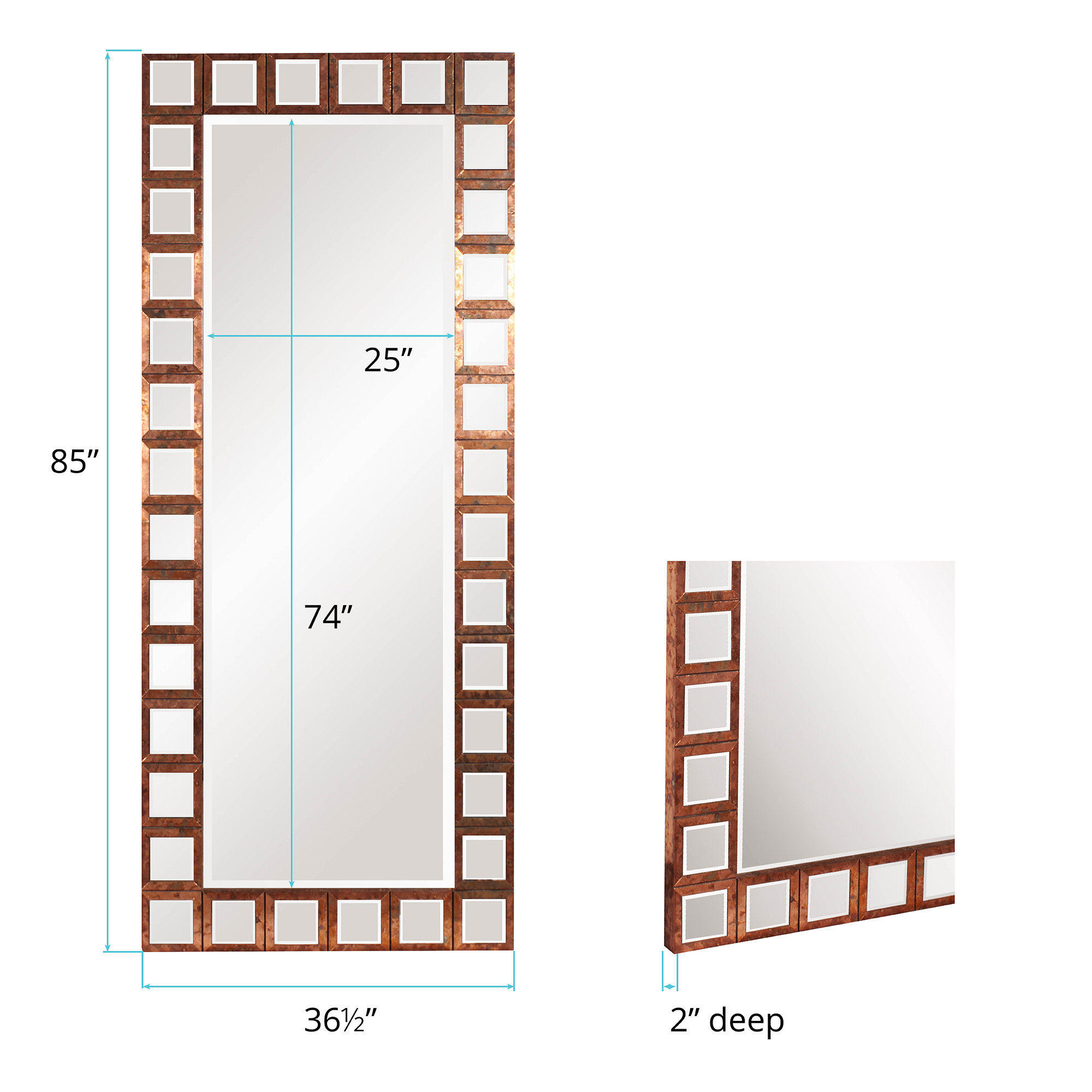 Howard Elliott Magnus Rectangle Full Length Mirror | Perigold