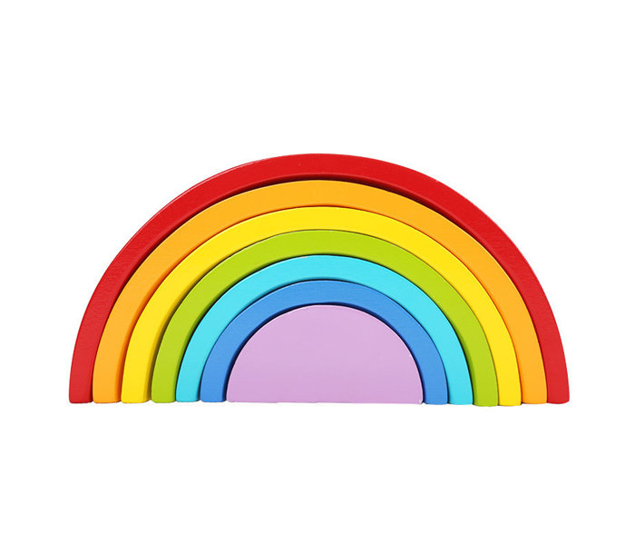 Fixturedisplays® Wooden Rainbow Stacking Game Learning Toy Geometry ...