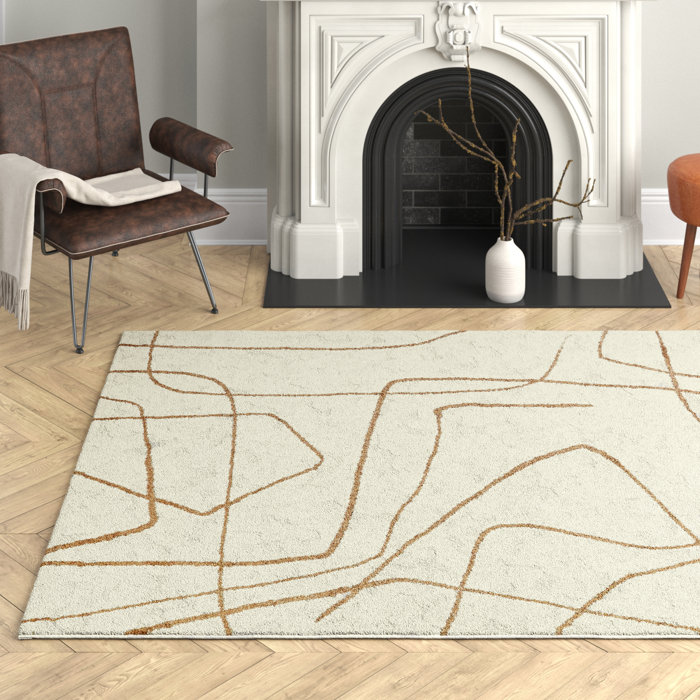 Mercury Row® Goodrow Abstract Rust/Cream Area Rug & Reviews | Wayfair