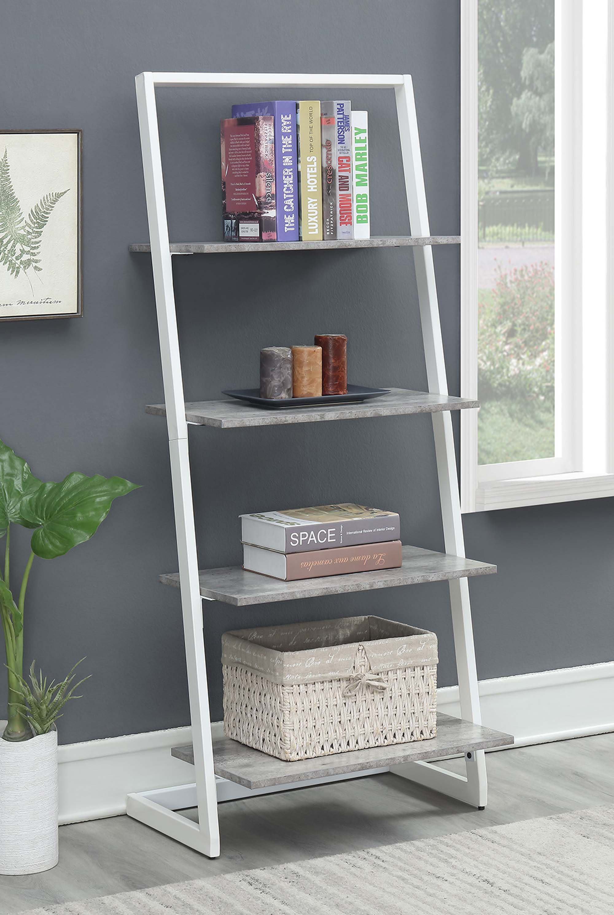 Ebern Designs Bailee 56.89'' H x 23.75'' W Steel Ladder Bookcase ...