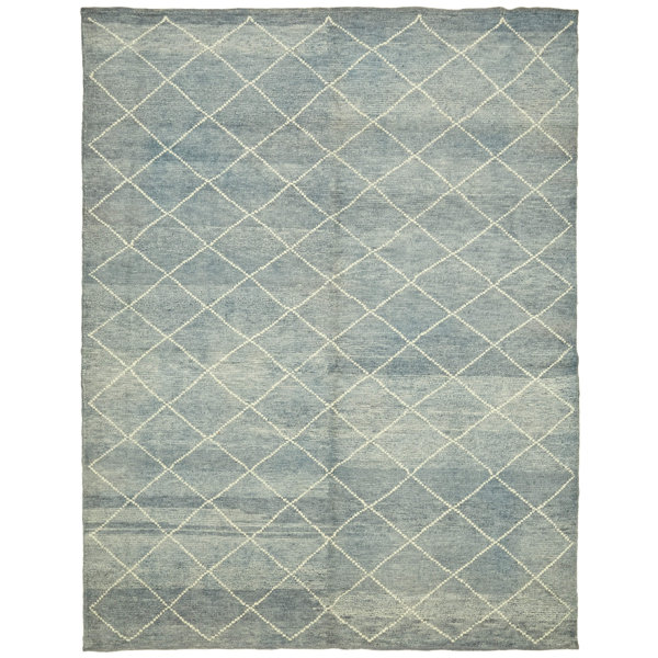 Gracie Oaks Thresher Hand-Knotted Wool Blue Rug | Wayfair.co.uk