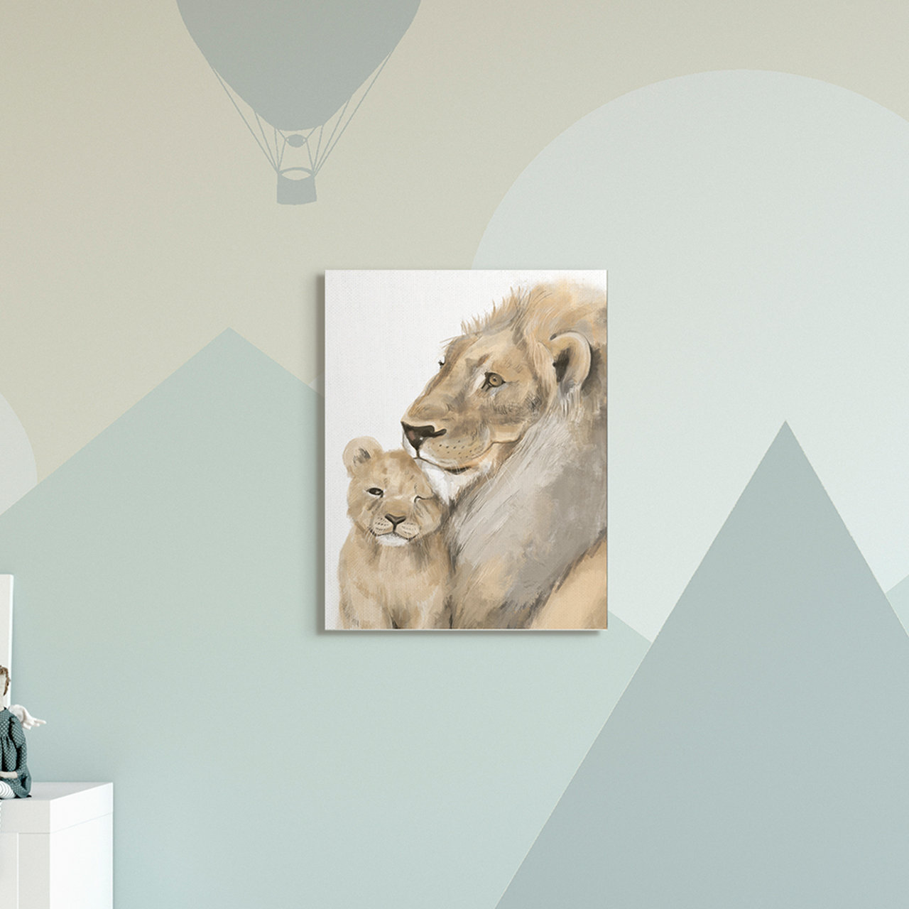 Indigo Safari Lion Cub And King Safari Animal Portrait | Wayfair