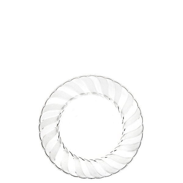 Ecoquality 6 Inch Round Clear Plastic Plates With Flared Rim Design 20 ...