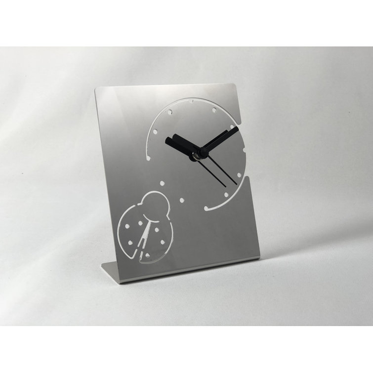 Rosalind Wheeler Stainless Steel Table Clock in Grey | Wayfair.co.uk