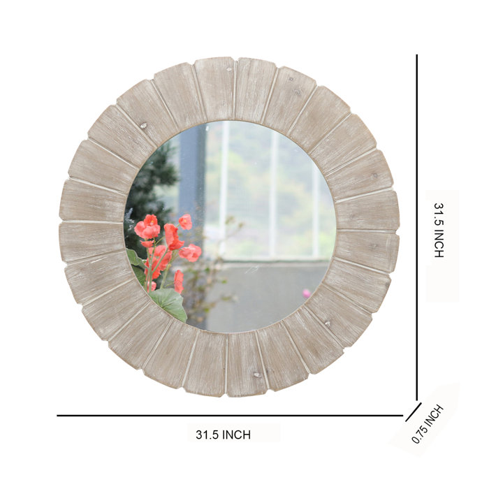 Dovecove Round Wood Wall Mirror & Reviews | Wayfair