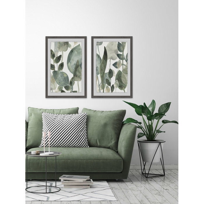 Brayden Studio® Water Leaves VI Framed On Paper 2 Pieces Set & Reviews ...