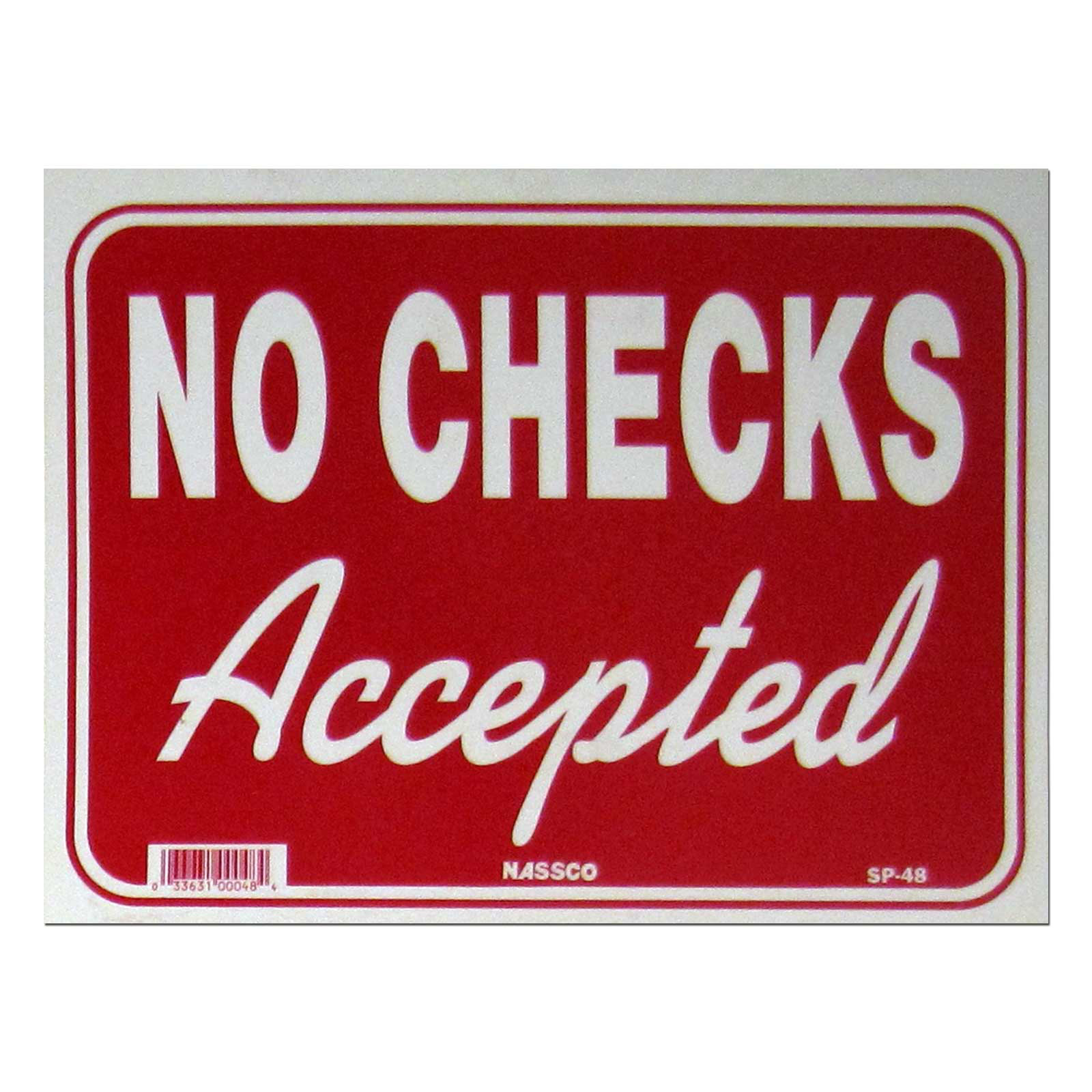 NeoPlex No Checks Accepted Sign | Wayfair