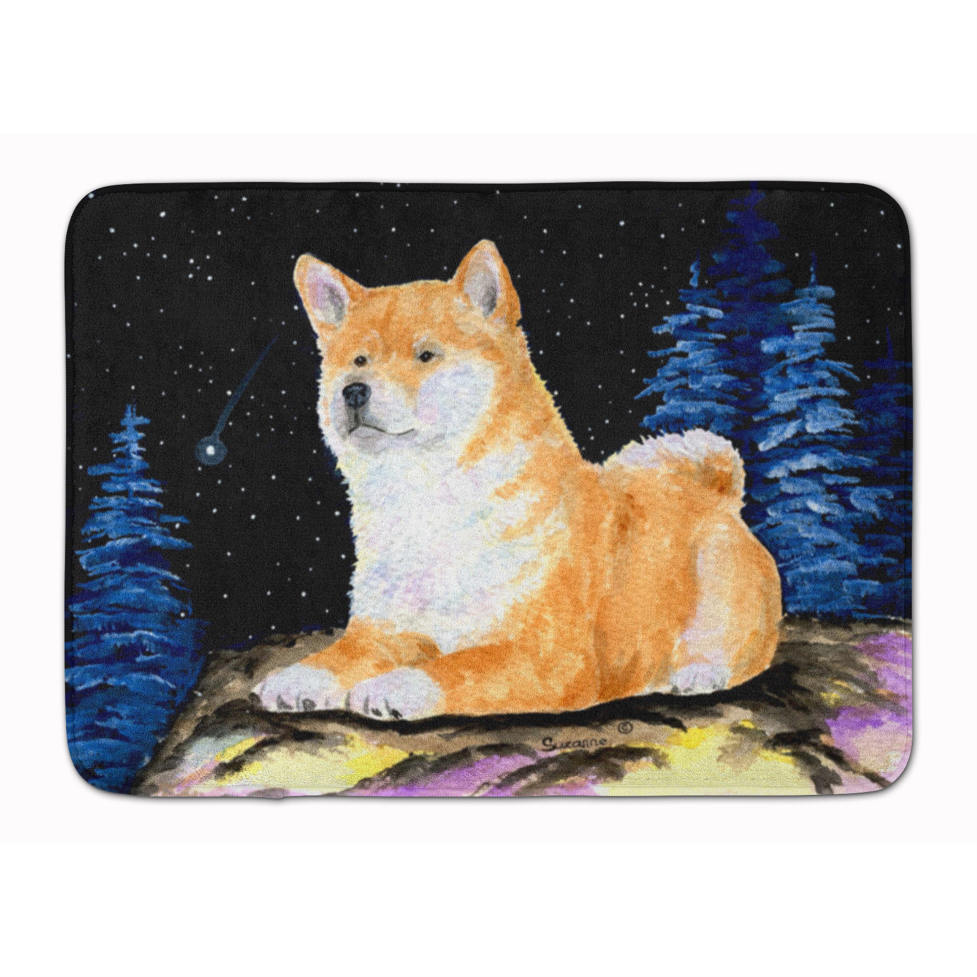 Red Barrel Studio® Starry Night Shiba Inu Memory Foam Bath Rug | Wayfair