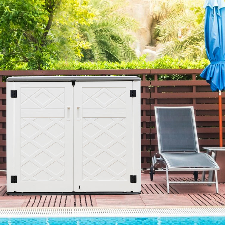 KINYING 4 ft. W x 3 ft. D Plastic Horizontal Garage Shed | Wayfair