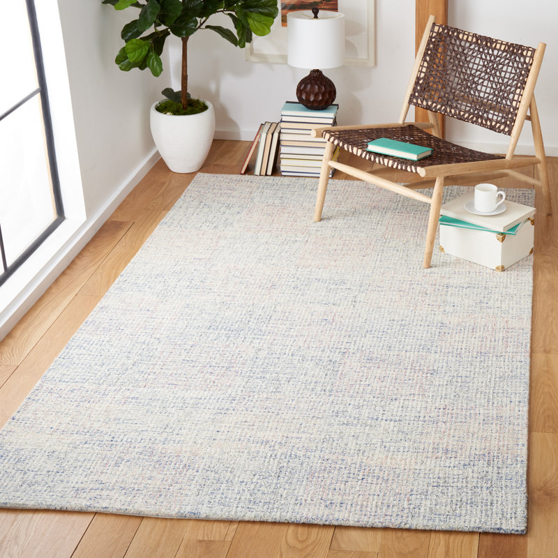 Sand & Stable Zachary Handmade Tufted Wool Blue/Ivory Area Rug | Wayfair