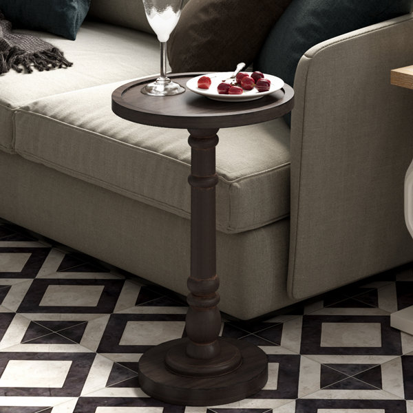 COZAYH STKT Pedestal Small Drinking Table, Farmhouse Round Tray Top End ...