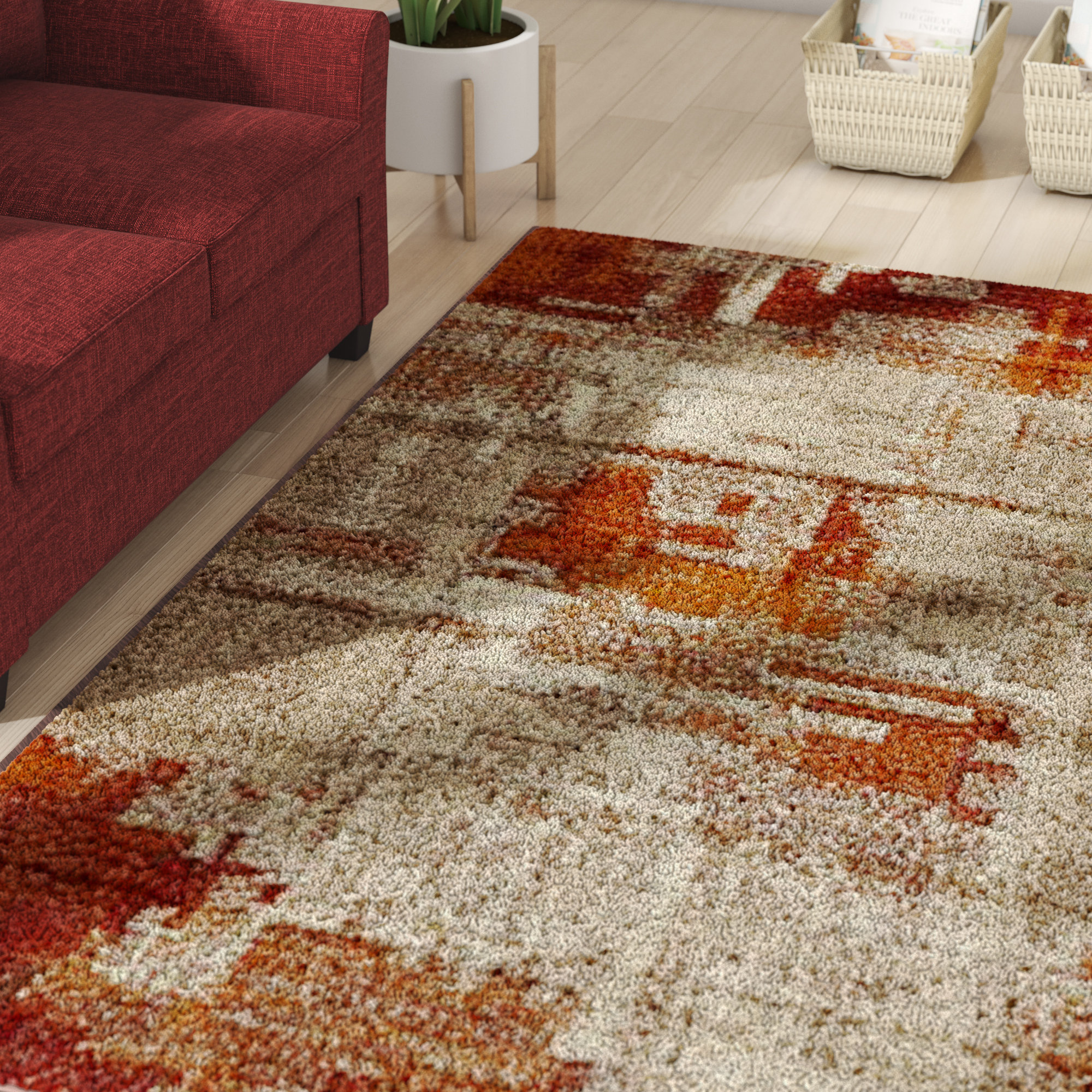 Wade Logan® Alair Abstract Beige Area Rug & Reviews | Wayfair
