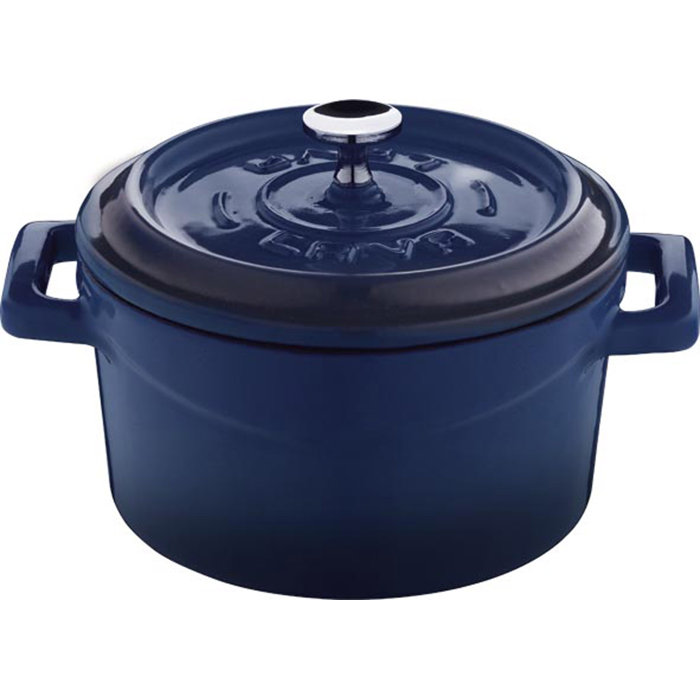 LAVA CAST IRON 0.37 Quarts qt. Non-Stick Enameled Cast Iron Round Dutch ...