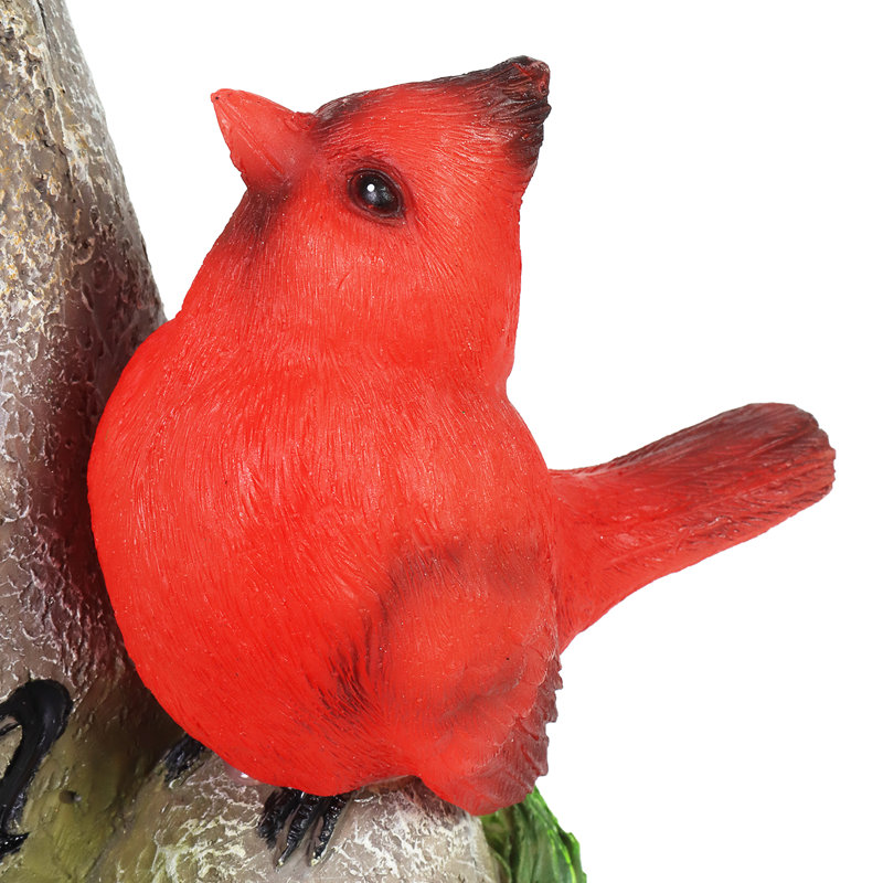 Exhart Solar Cardinals On A Hand Painted Welcome Rock Garden Statuary ...