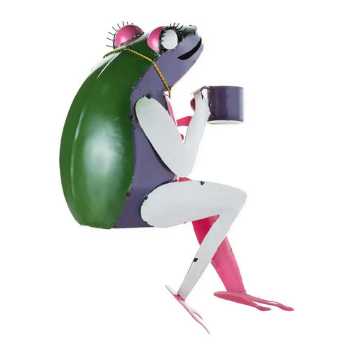Plow & Hearth Tea Sipping Frog Garden Art & Reviews | Wayfair