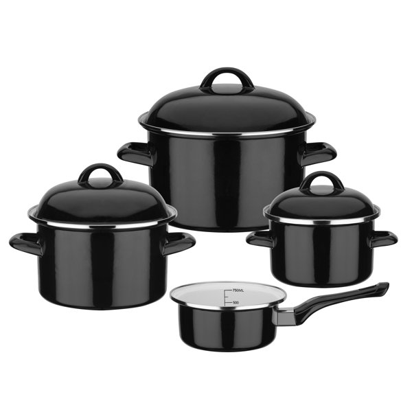 GSW Black & White 7 Piece Pot Set | Wayfair.co.uk
