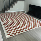 Walker Checkered Burnt Orange/Cream Shag Area Rug & Reviews | AllModern