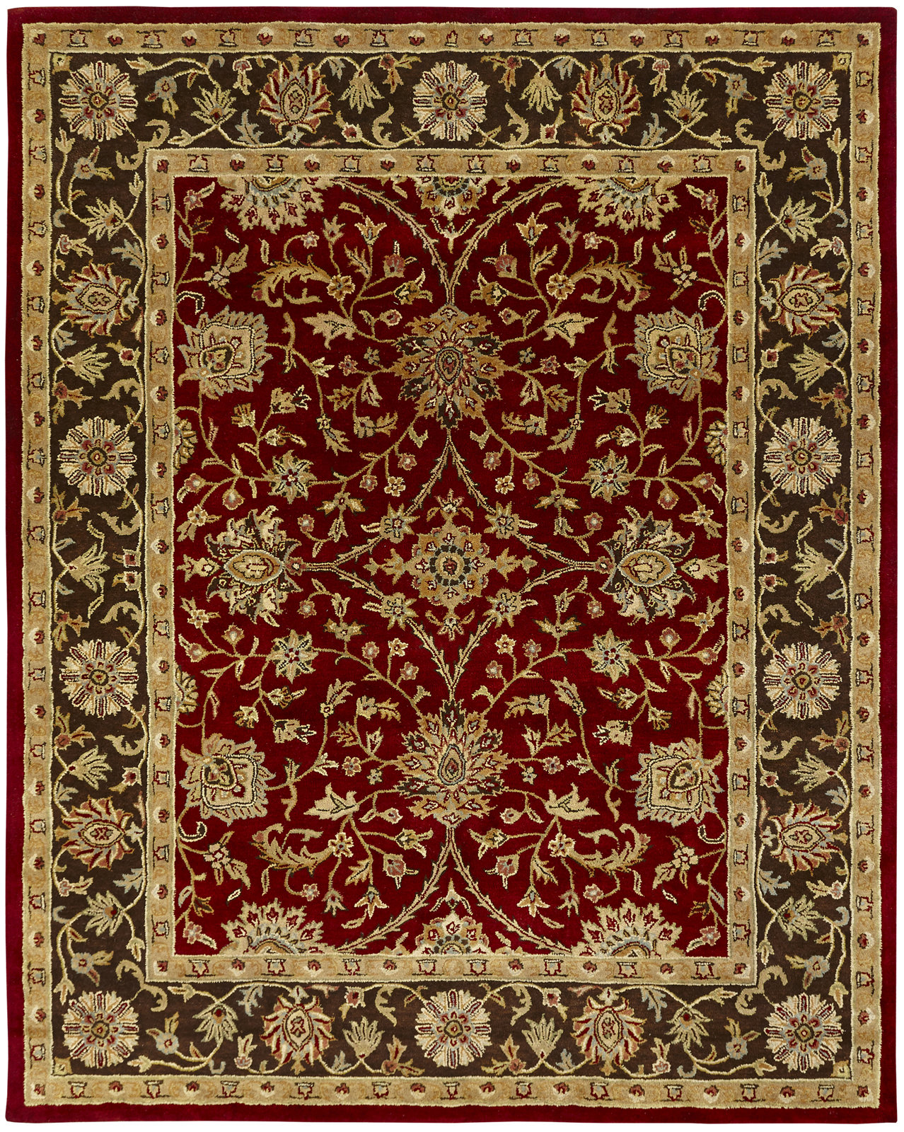 Meridian Rugmakers Handmade Wool Red/Brown/Green Rug & Reviews | Wayfair