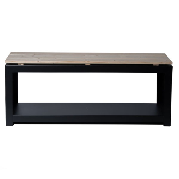 Ebern Designs Esschert Design Bench With Wood Storage Rectangle ...